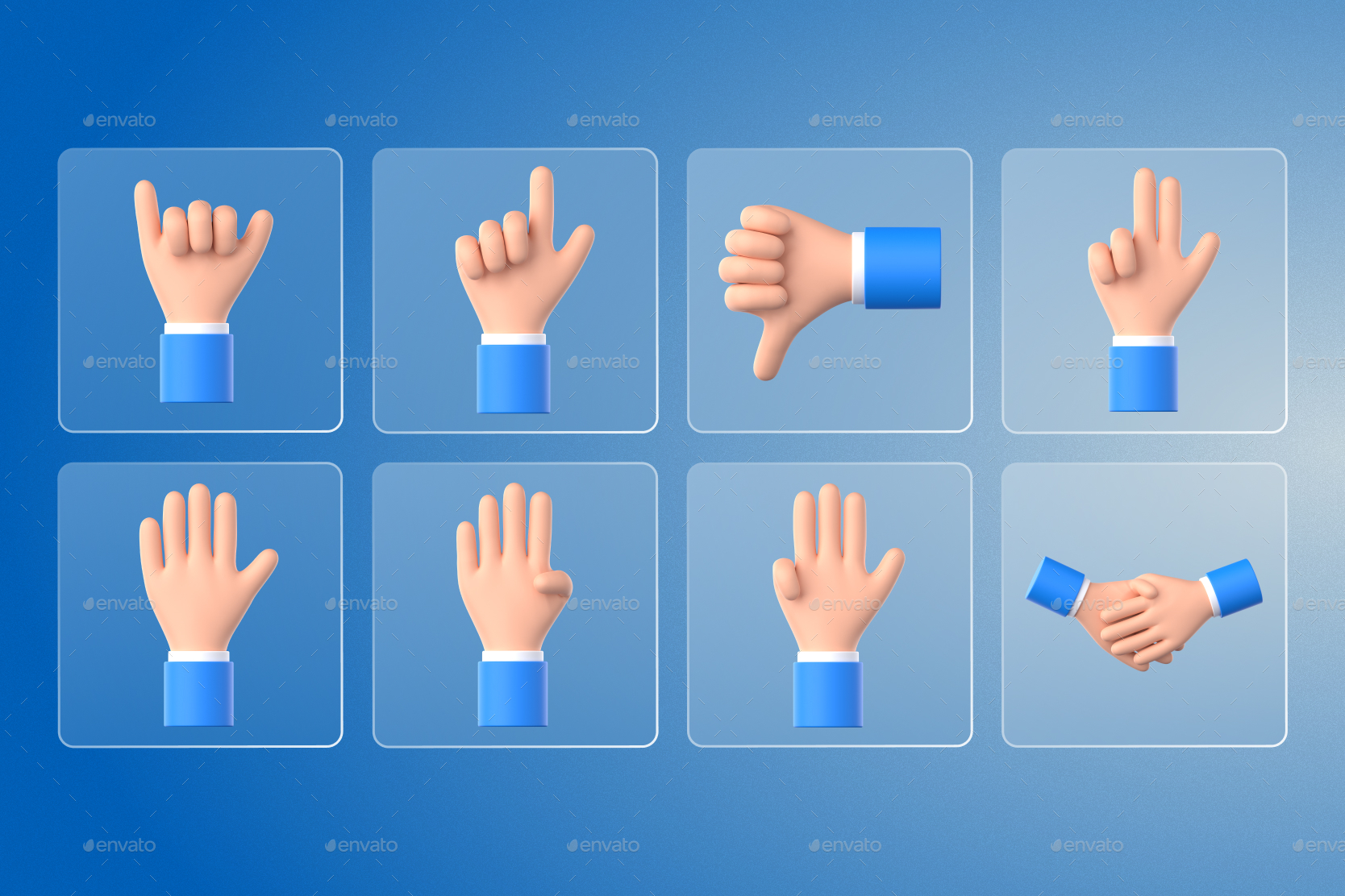 Hand Gesture 3D Illustration, Graphics | GraphicRiver